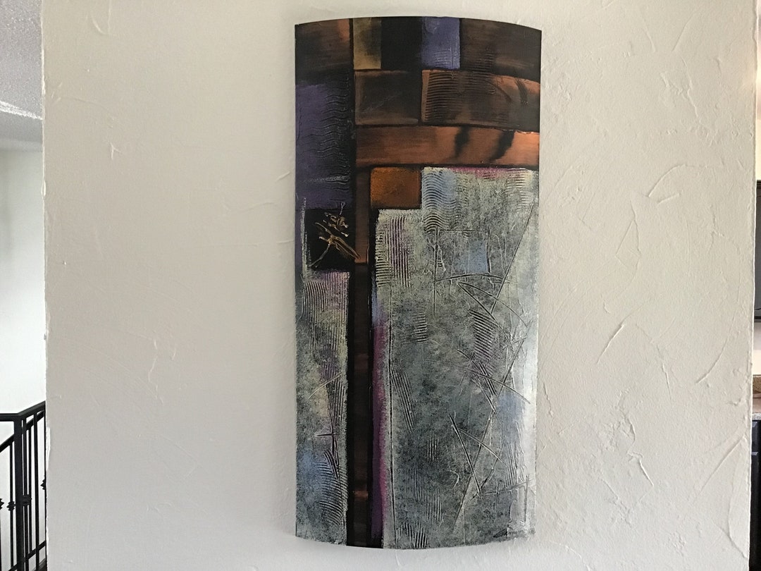 Original Curved Metal and Painted Wall Art Decor Hanging by Garner ...