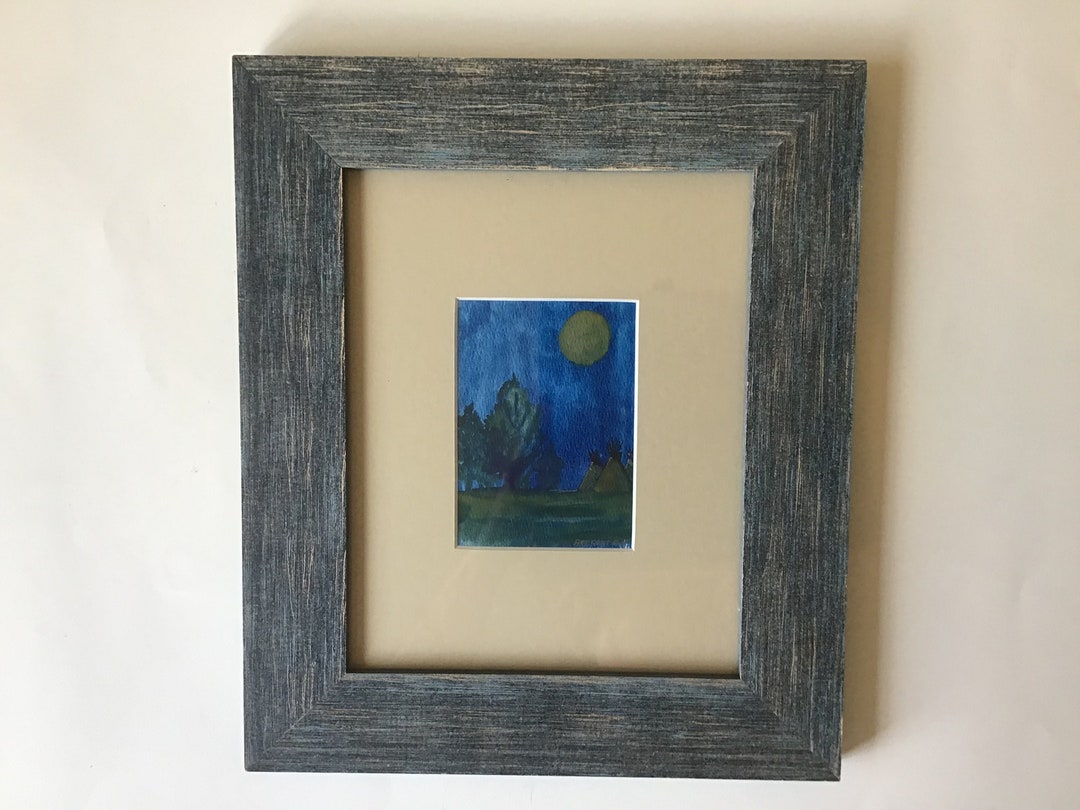 Arthur Short Bull Original Watercolor Painting Evening Tipi Oglala ...