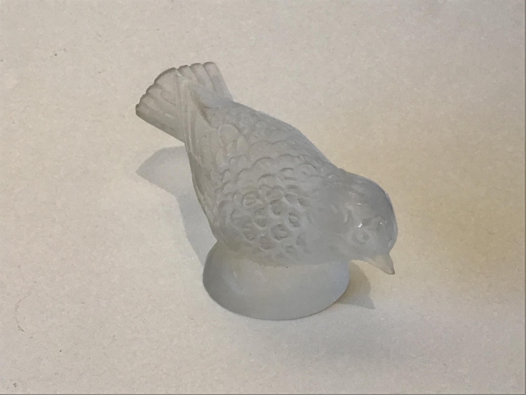 Vintage Czech Barolac Weil Satin Frosted Glass Bird Figurine - Etsy