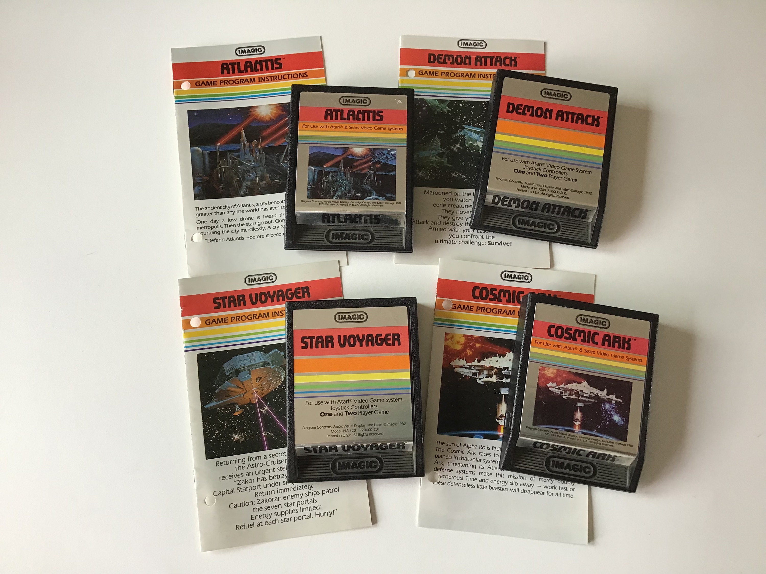Lot of Four 1982 Imagic Atari Video Games Cosmic Ark - Demon Attack ...