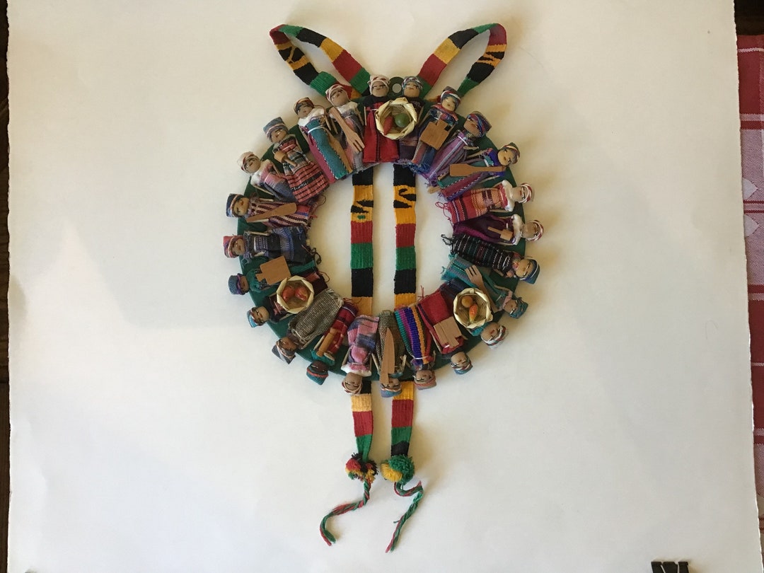 Vintage Guatemalan Folk Art Worry Dolls Festive Mayan Dolls Wreath - Etsy