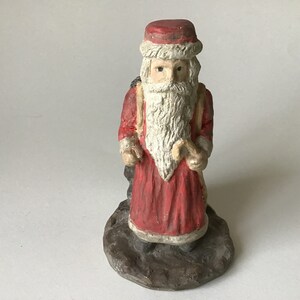 Antique Plaster Santa Claus With Basket Christmas Decoration - Etsy
