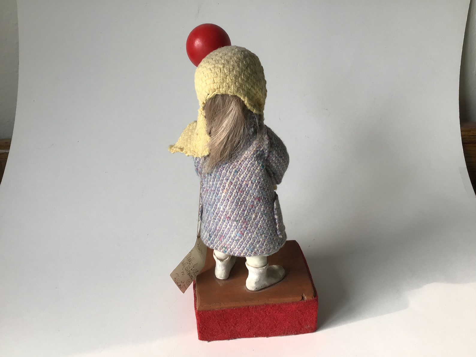 Vintage 1986 Artist Filis Coit Hand Crafted Doll Figurine Girl With Red ...
