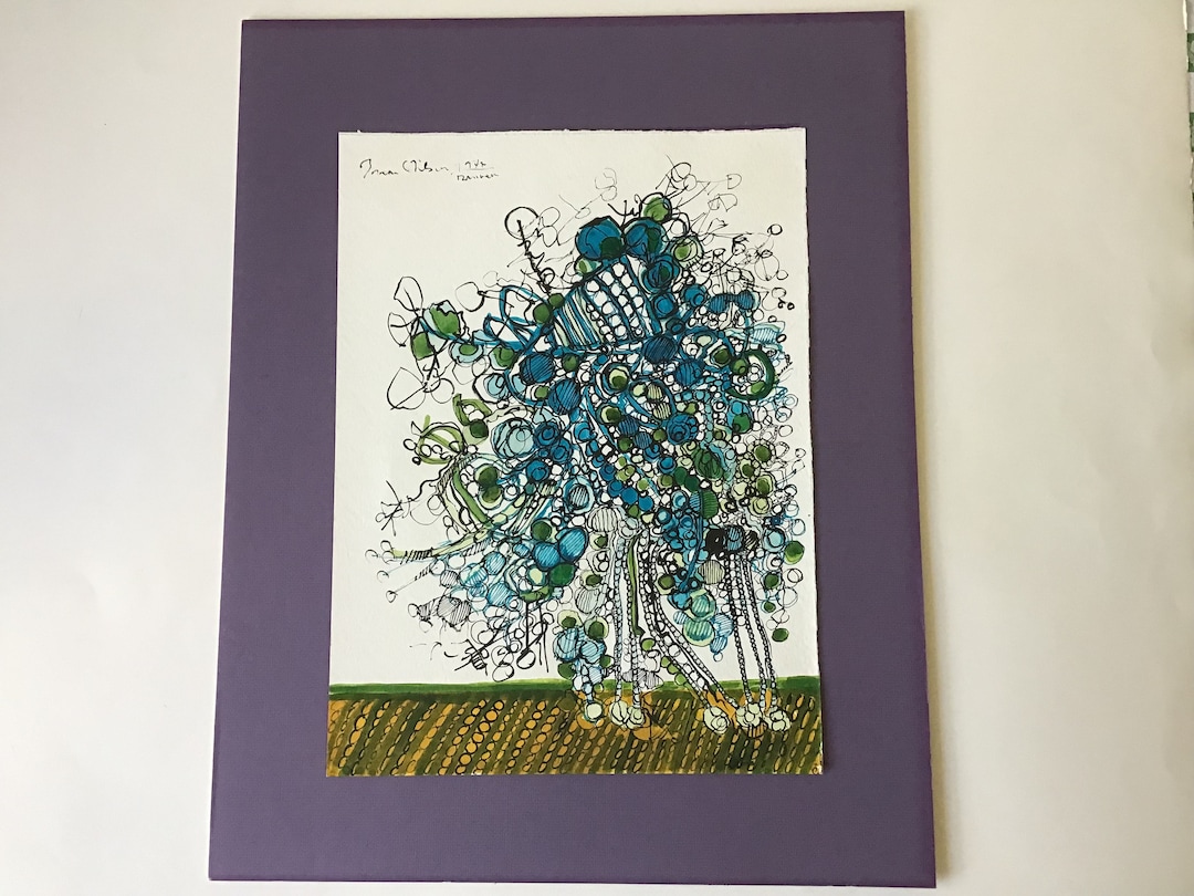 Vintage 1972 Ink Watercolor Abstract Painting John Olsen - Etsy