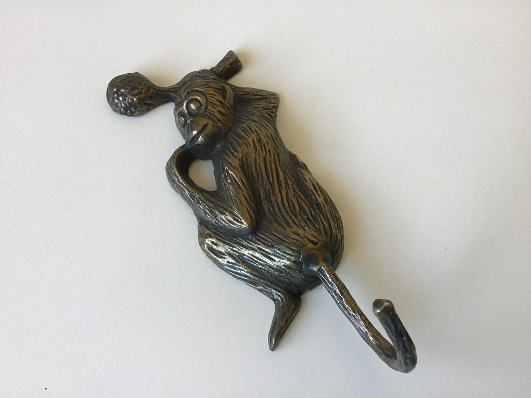 Vintage Brass Hanging Monkey Wall Hook - Etsy