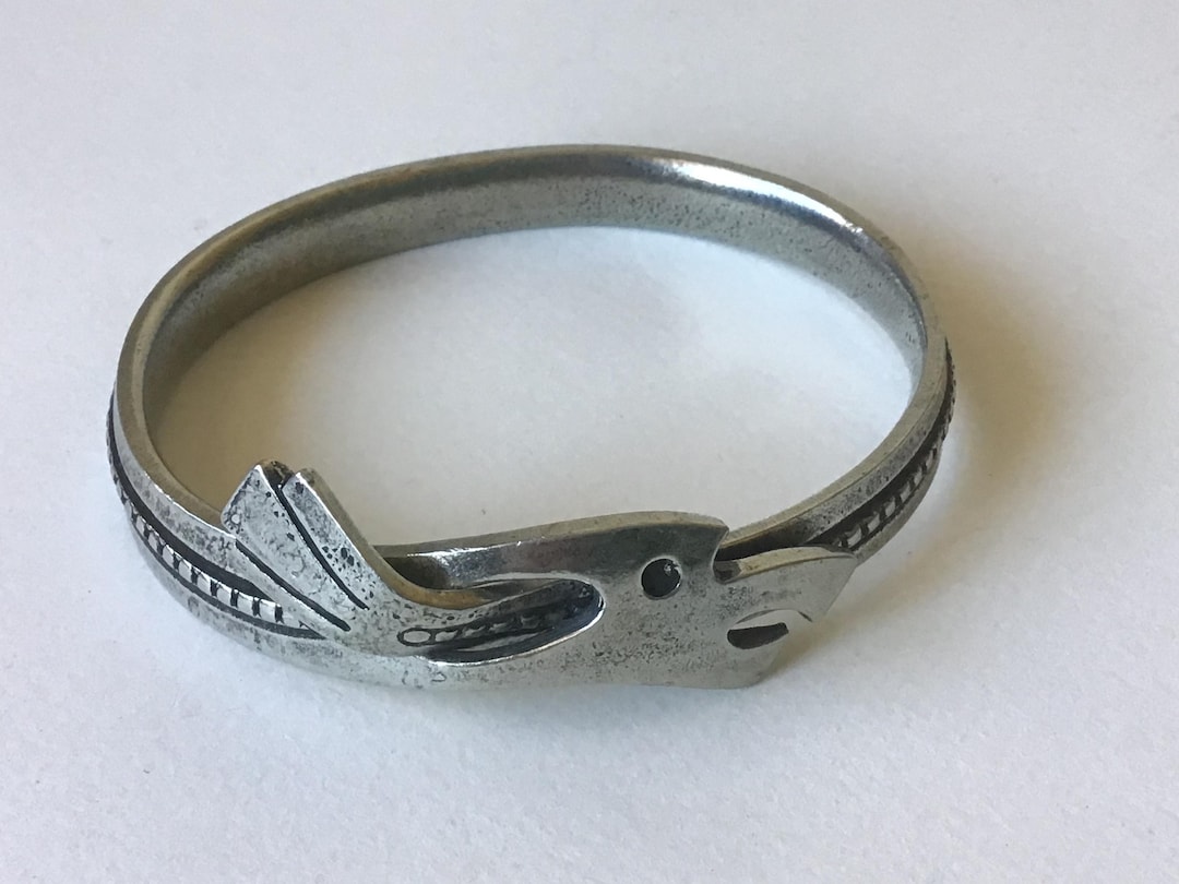 Vintage Tinn-per Norway Pewter Vikings Dragon Bangle Bracelet - Etsy