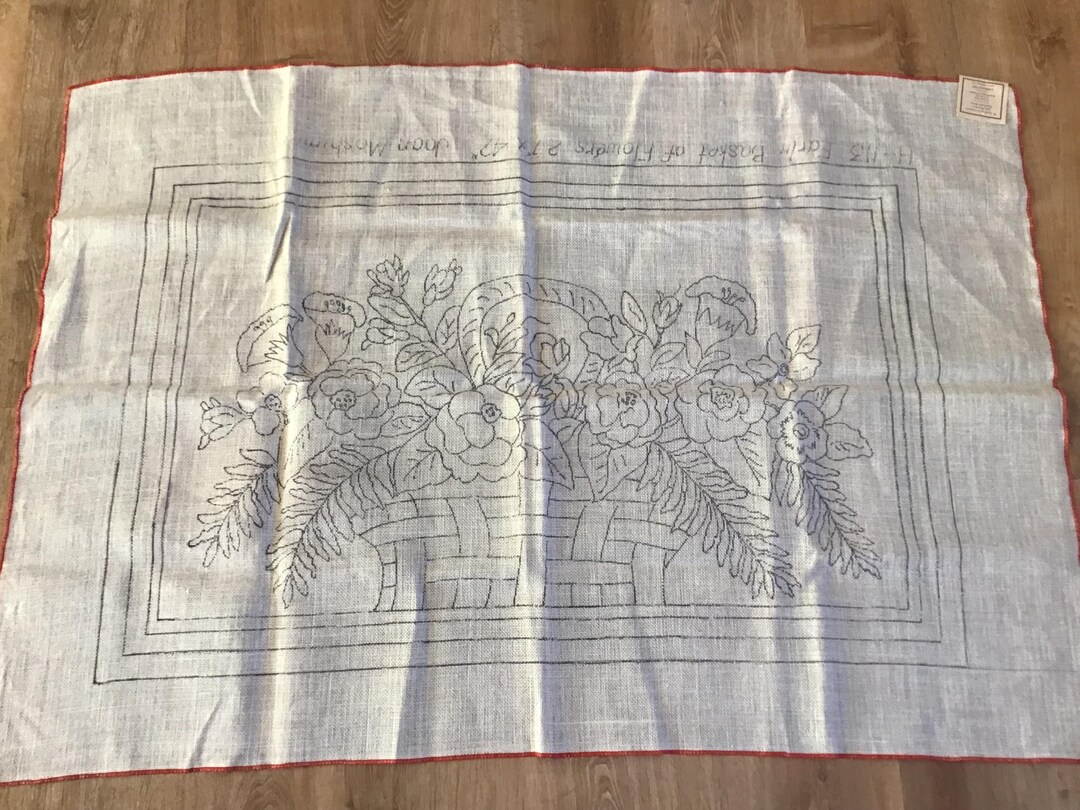 W. Cushing & Co Joan Moshimer Rug Pattern #113 Basket of Flowers 27x41 ...