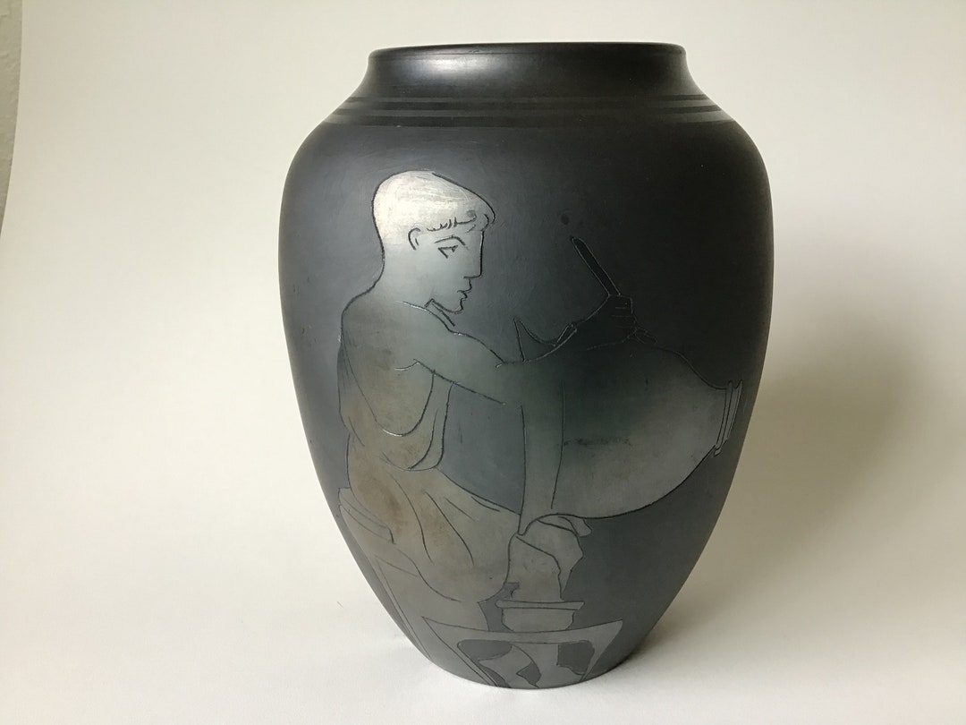 Vintage 1992 Andrew Baird Traditional Method Black Pottery People ...