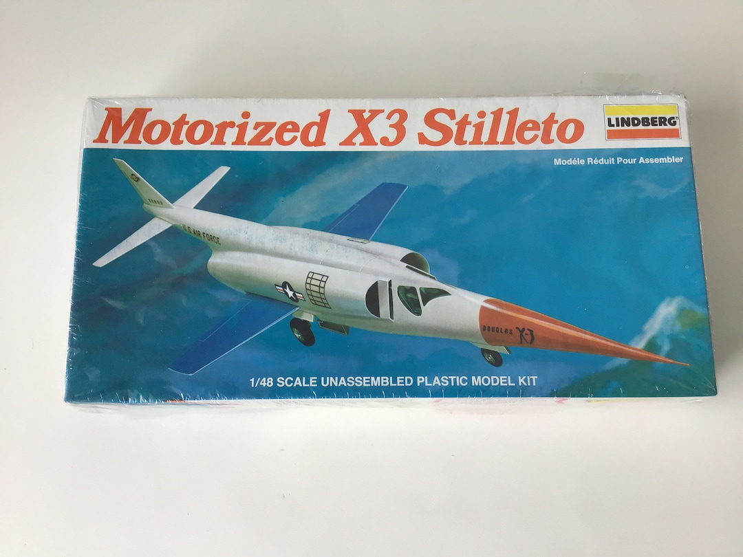 Vintage 1982 Lindbergh Motorized X3 Stilleto Air Force Airplane Model ...