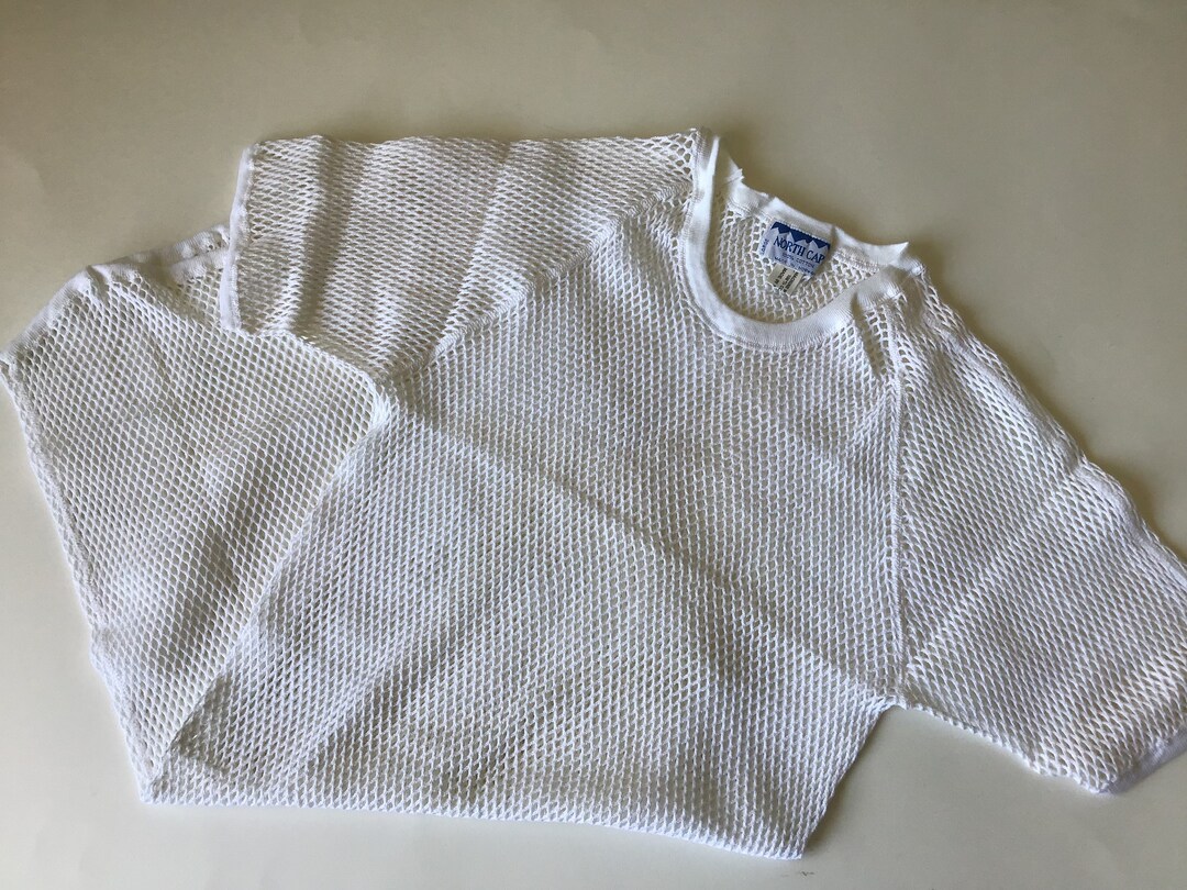 Vintage North Cape Norway Cotton Mesh Netting Fishnet Shirt Unused ...