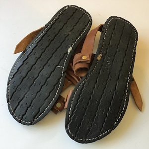 Vintage 60-70s Hippie Tire Tread Leather Sandals Men 8 Women 9.5 - Etsy