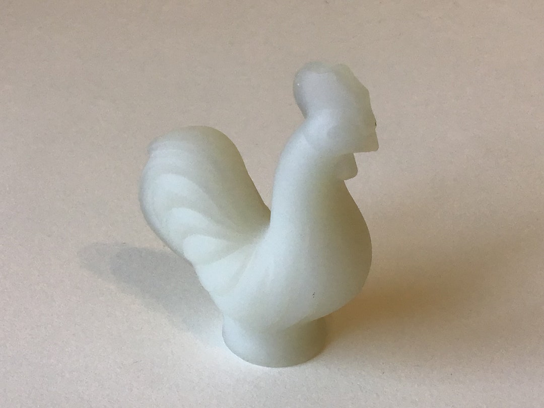 Vintage Fenton Art Glass Satin White Miniature Rooster - Etsy