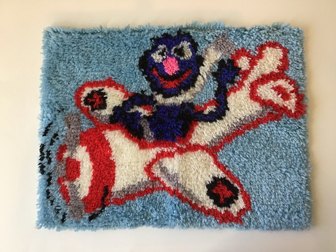 Vintage Finished Sesame Street Grover Latch Hook - It’s Me Grover ...