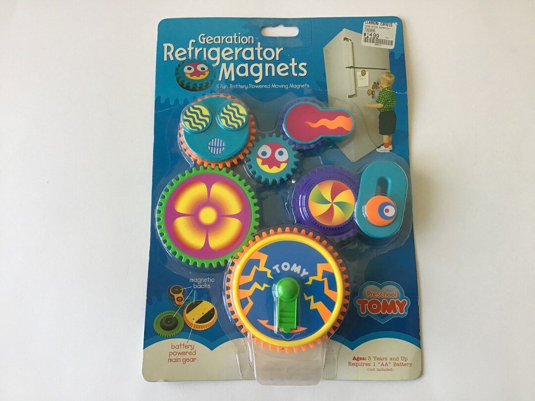 Vintage Tomy Gearation Mechanical Refrigerator Magnets Set Mint in ...
