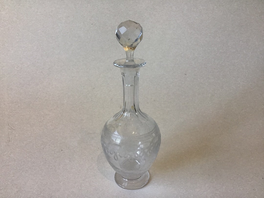 Antique Victorian European Mini Decanter Etched Cut Crystal 6.5 - Etsy