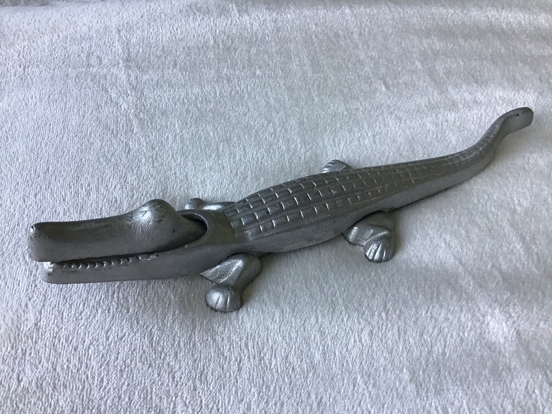 Vintage Aluminum Metal Alligator Crocodile Nut Cracker Figurine - Etsy