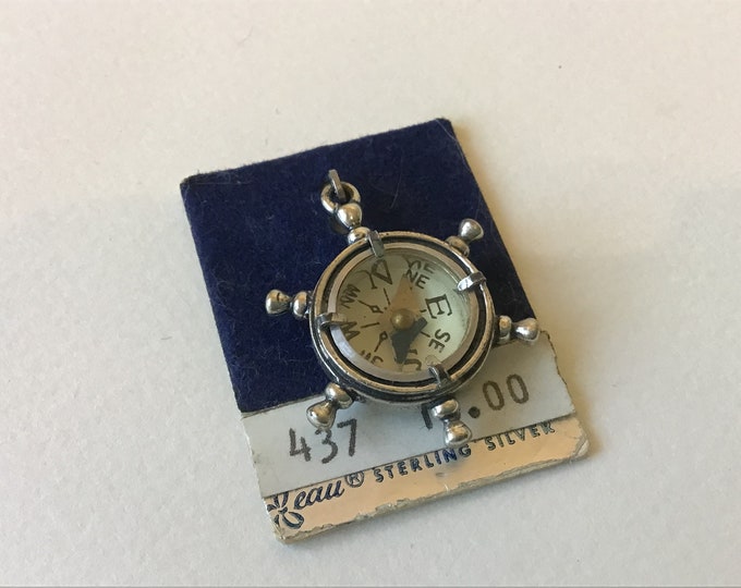 Vintage Beau Sterling Silver Miniature Compass Charm Unused - Etsy