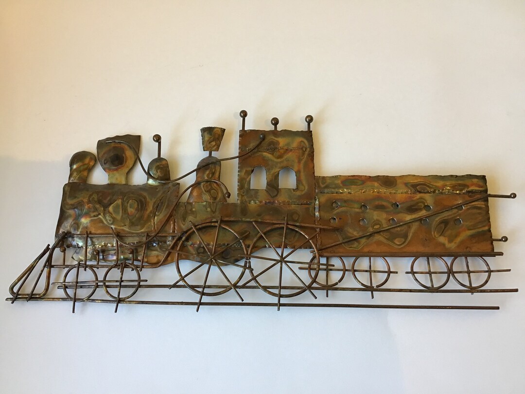 Mid Century Modern Brutalist Metal Locomotive Train Wall Art Hanging - Etsy
