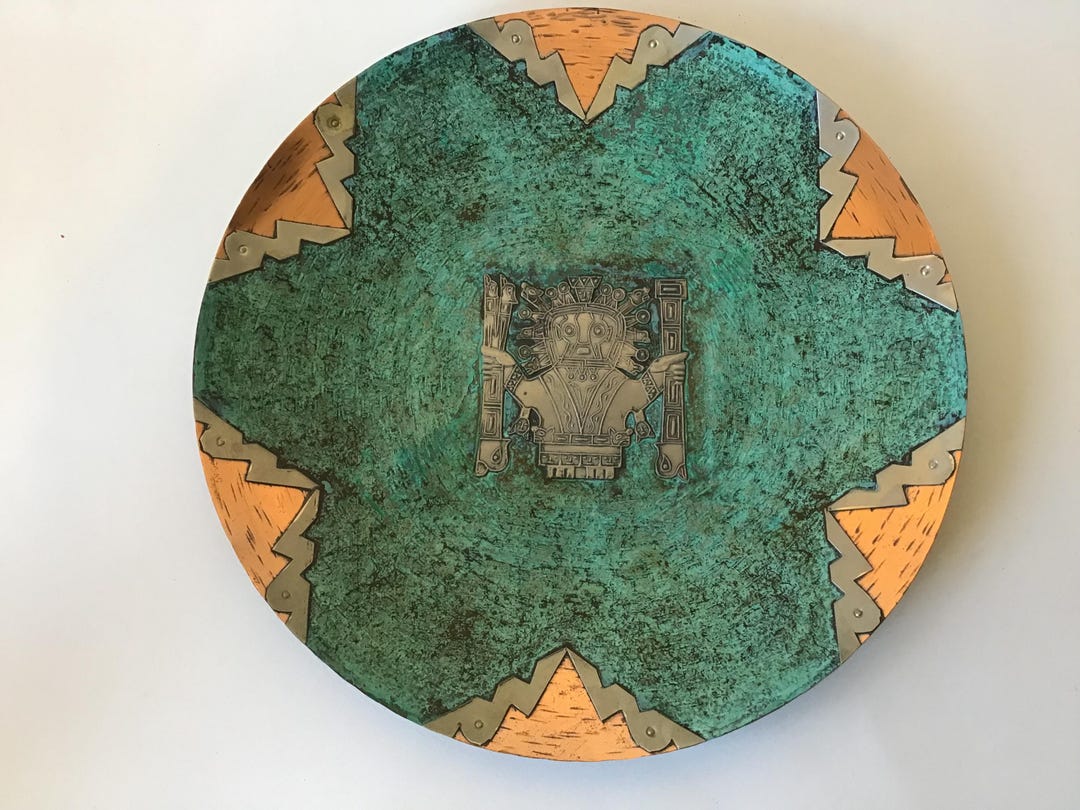 Vintage Peruvian Peru Copper and Silver Mayan Wall Plate - Etsy