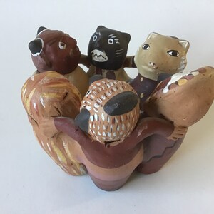 Vintage Leonidas Peru Peruvian Clay Pottery Whistle Circle Figurine ...