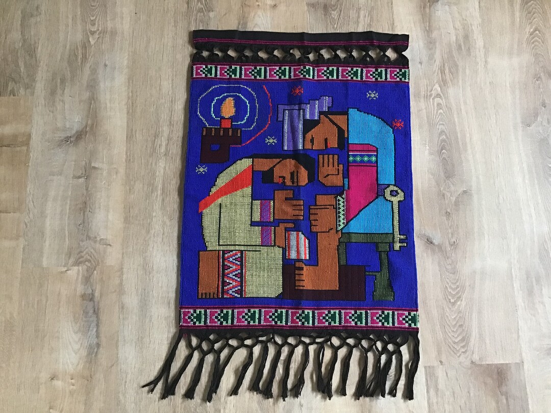 Vintage MCM Embroidered 1960’s South American Peru Wall Tapestry ...