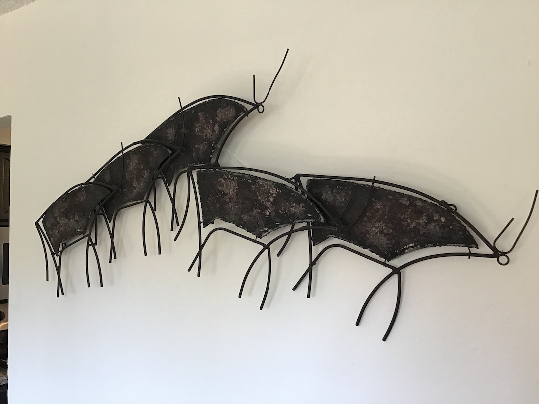 Mid Century Modern Brutalist Metal Wall Sculpture Herd of Bulls Steer ...
