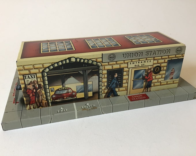Vintage Marx Train Union Station Litho Tin Toy Railroad - Etsy