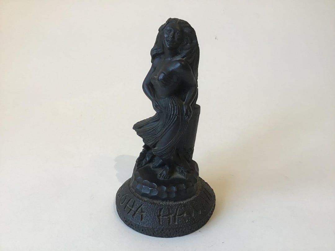 Vintage 1970’s Coco Joe Black Lava Hawaiian Hula Girl Figurine Aloha ...