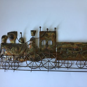 Mid Century Modern Brutalist Metal Locomotive Train Wall Art Hanging - Etsy