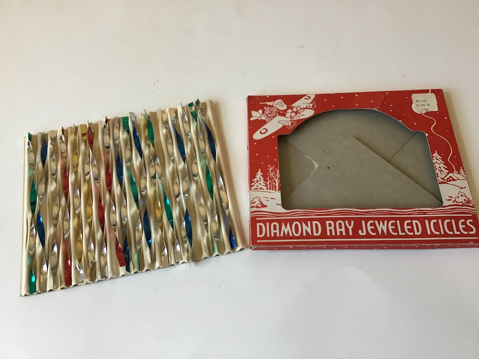 Vintage 1950s MCM 18 Diamond Ray Jeweled Icicles Christmas Ornaments in ...