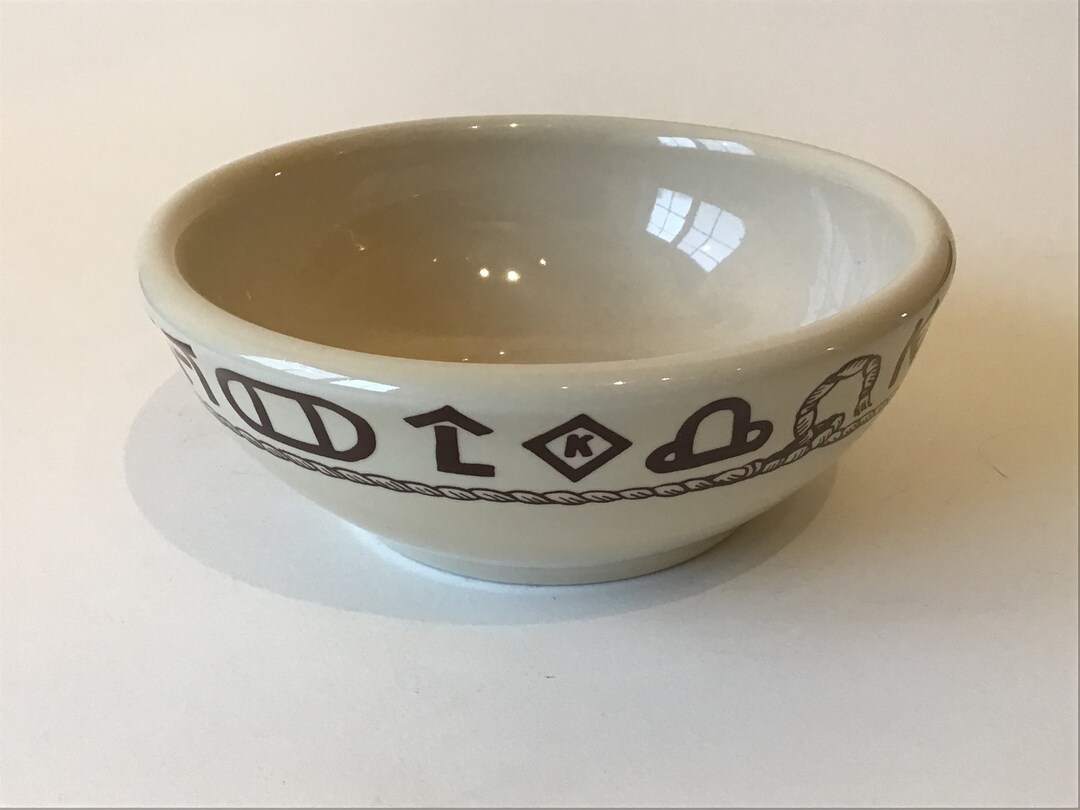 Westward Ho Rodeo Pattern Soup Bowl Western Cowboy Restaurant Ware True ...