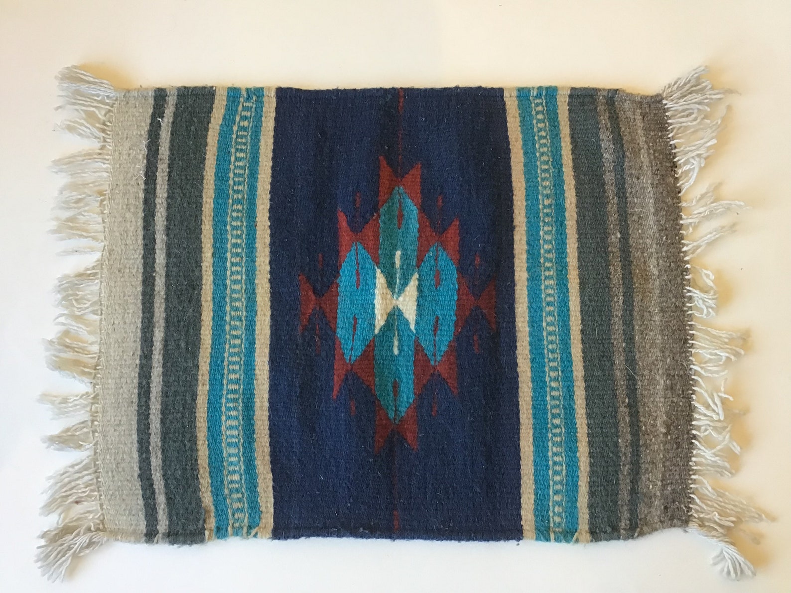 Vintage Woven Southwestern Wool Table Wall Rug Mat Runner - Etsy