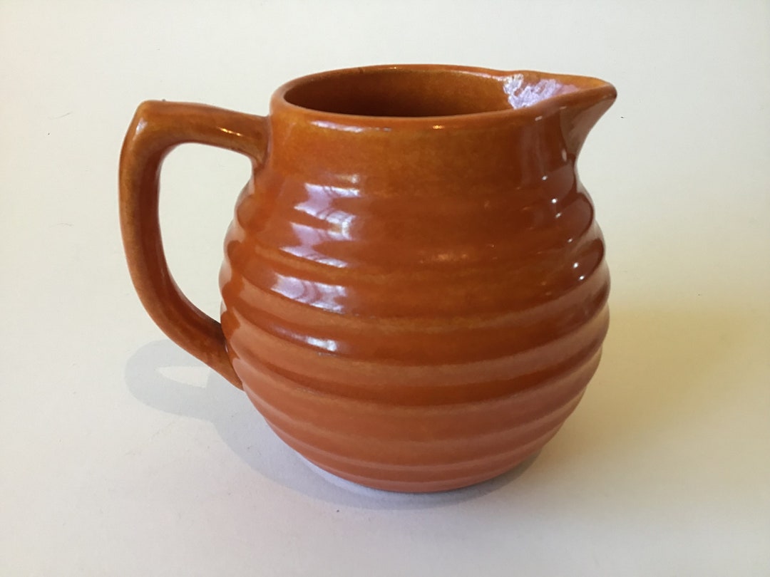 Vintage Bauer Art Pottery Ring Ware Orange Pitcher Jug - Etsy