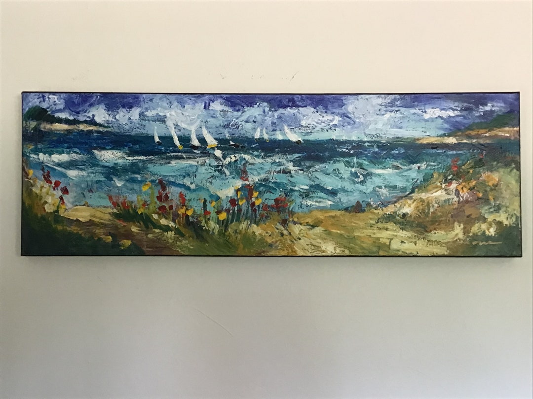 Elaine Lanoue Fine Art Scenic Beach Sailboats Acrylic Painting - Etsy