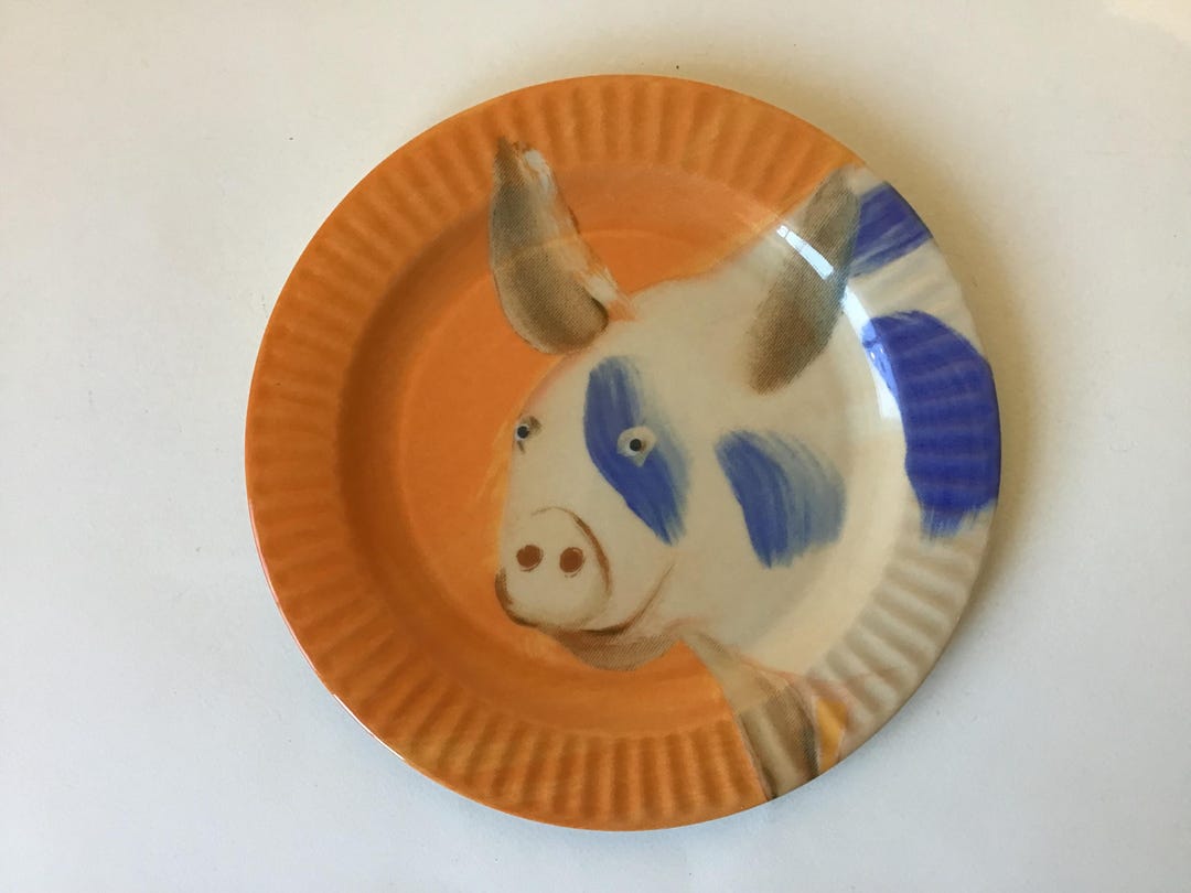 Holly Frean the Farm Pig No. 4 Plate Anthropology - Etsy
