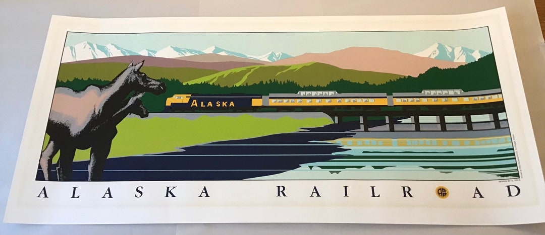 Vintage 1983 Alaska Railroad Poster Susan Ogle Signed - Etsy