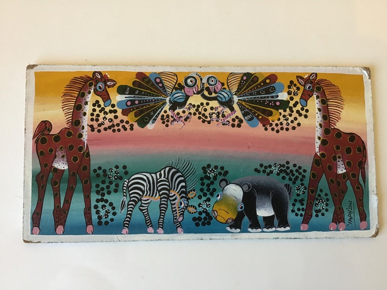 Vintage Tinga Tinga Folk Art African Painting Signed - Etsy