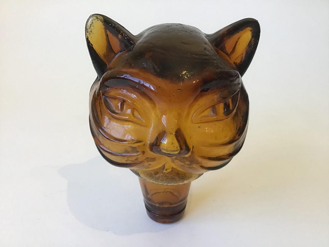 Vintage Mid Century Modern Italian Glass Cat Head Stopper for Carafe ...