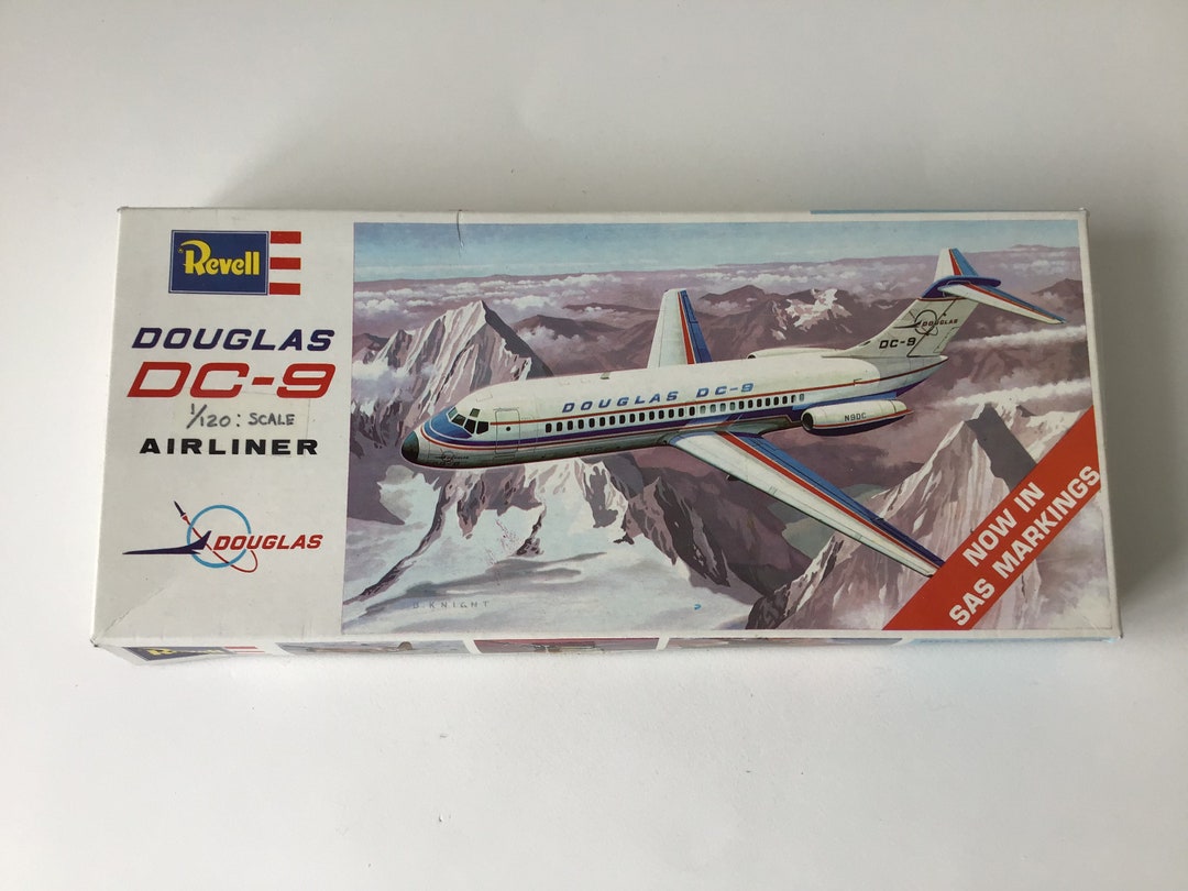 Vintage Revell Douglas DC-9 H246 Great Britain Issue Airplane Model Kit ...
