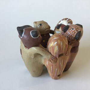 Vintage Leonidas Peru Peruvian Clay Pottery Whistle Circle Figurine ...