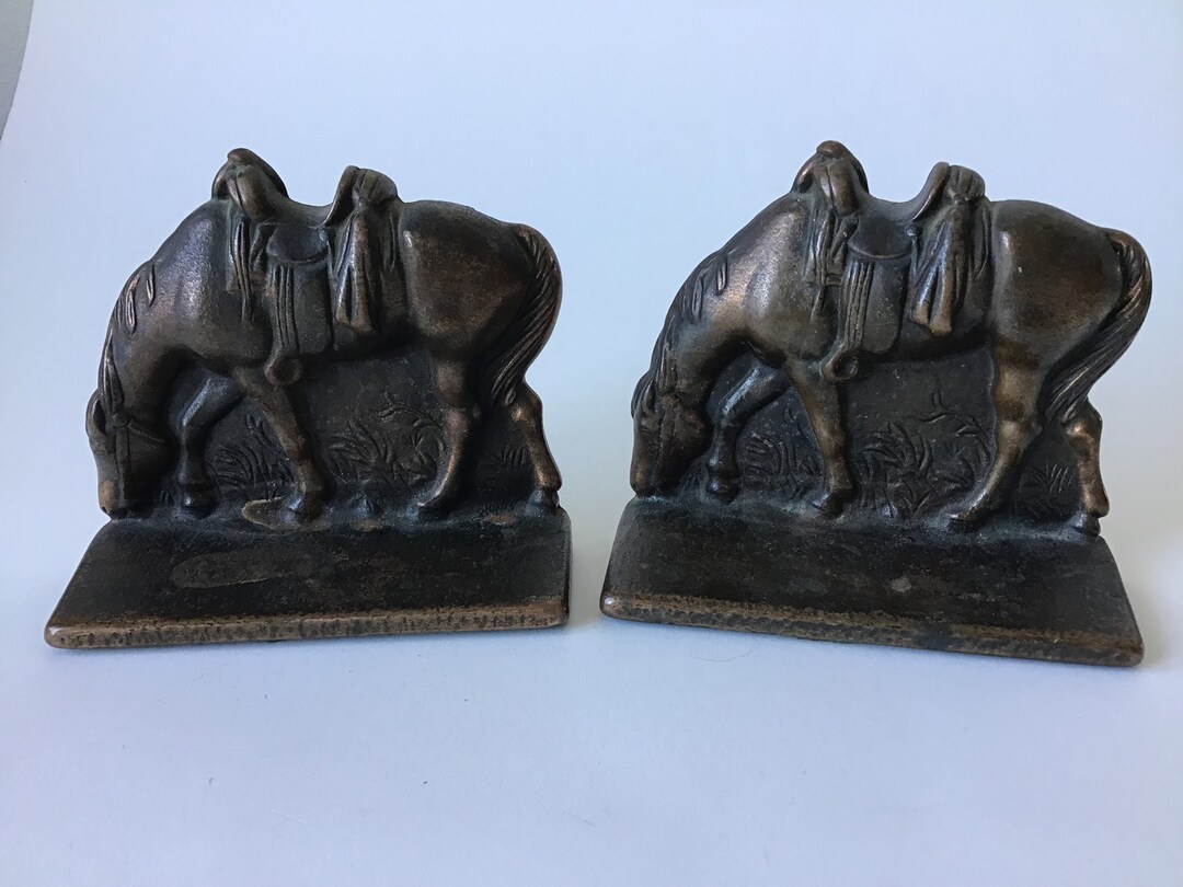 Vintage Cast Iron Bronze Verona Western Horse Bookends Pair - Etsy