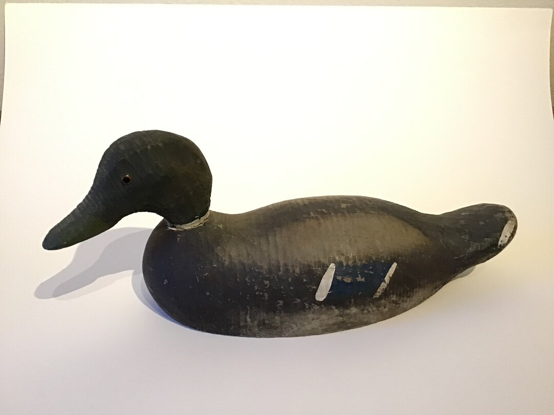 Antique Hand Carved Wooden Duck Hunting Decoy Glass Eyes Folk Art - Etsy