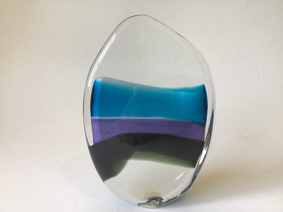 Casey Hyland Art Glass Studios Modern Sculpture Paperweight Tri Zetto ...