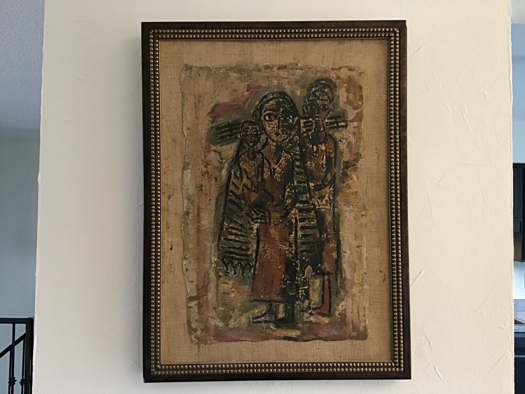 Vintage Mid Century Gamal Mahmoud Painting of Family - Etsy