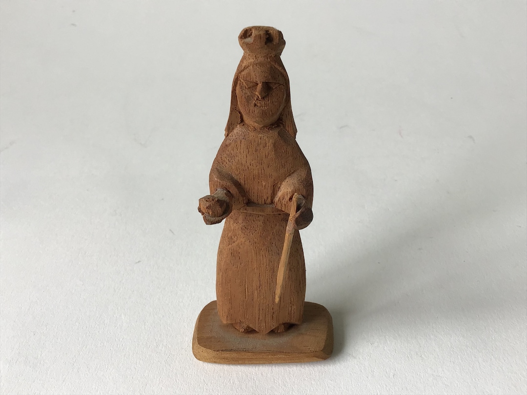 Ernesto Rivera Puerto Rico Vintage Wood Carving Santa Barbara Figurine ...