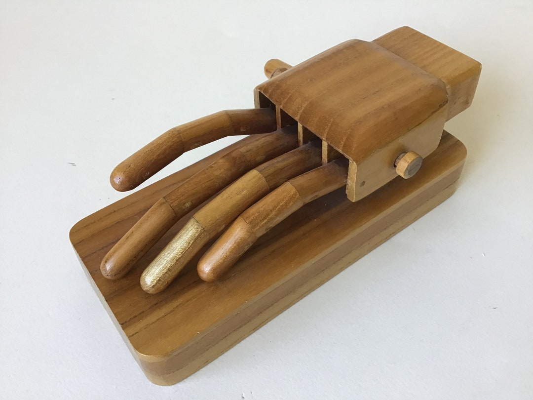 Vintage Handmade Mechanical Hand Crank Movement Wood Carved - Etsy