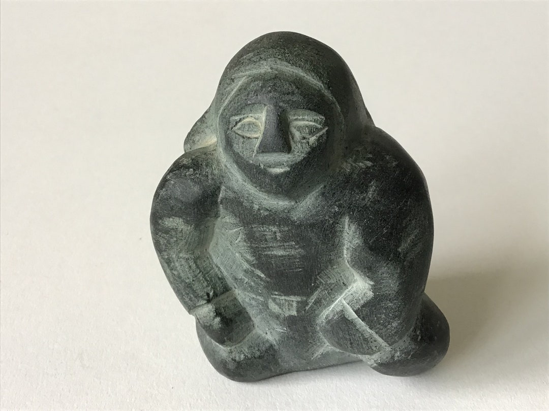 Vintage Inuit INUK Art Stone Carving Figure Syllabics Signed - Etsy