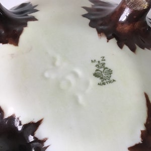 Vintage M Z Austria Art Pottery Footed Bowl Vase Fall Leaves Berries - Etsy