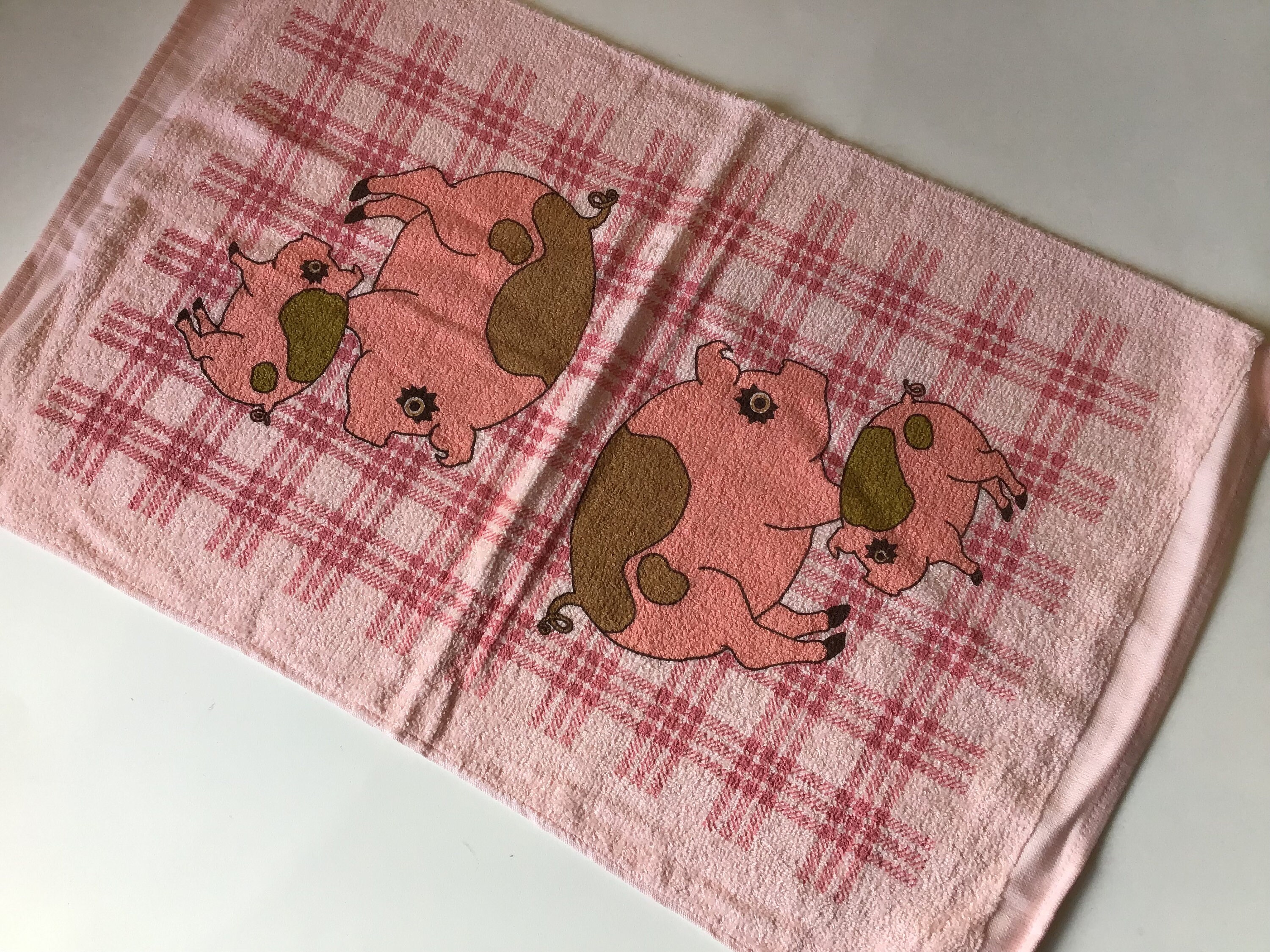 Vintage Pink Pig Pigs Unused Kitchen Hand Towel - Etsy