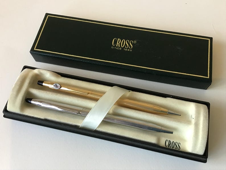 Two Vintage Cross Mechanical Pencils Gold Filled Pencil Has Figurettes ...